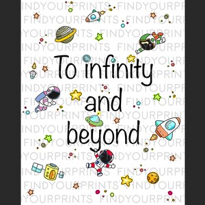 To Infinity and Beyond PRINTABLE Wall Art - Space Nursery Decor ...