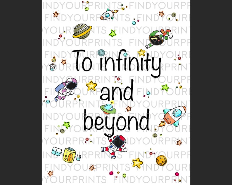 To Infinity and Beyond PRINTABLE Wall Art Space Nursery | Etsy