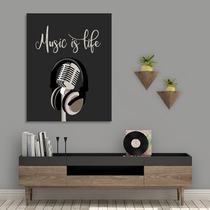 Music is Life Poster PRINTABLE Wall Art - DIGITAL Download Music Prints ...