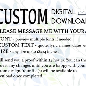 Personalised PRINTABLE Poster - Custom Text Print DIGITAL DOWNLOAD ...