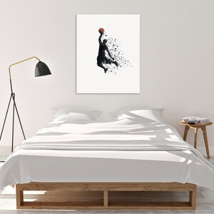 Basketball Dunk Poster Print - Gift for NBA Fan - Bedroom Wall Art ...