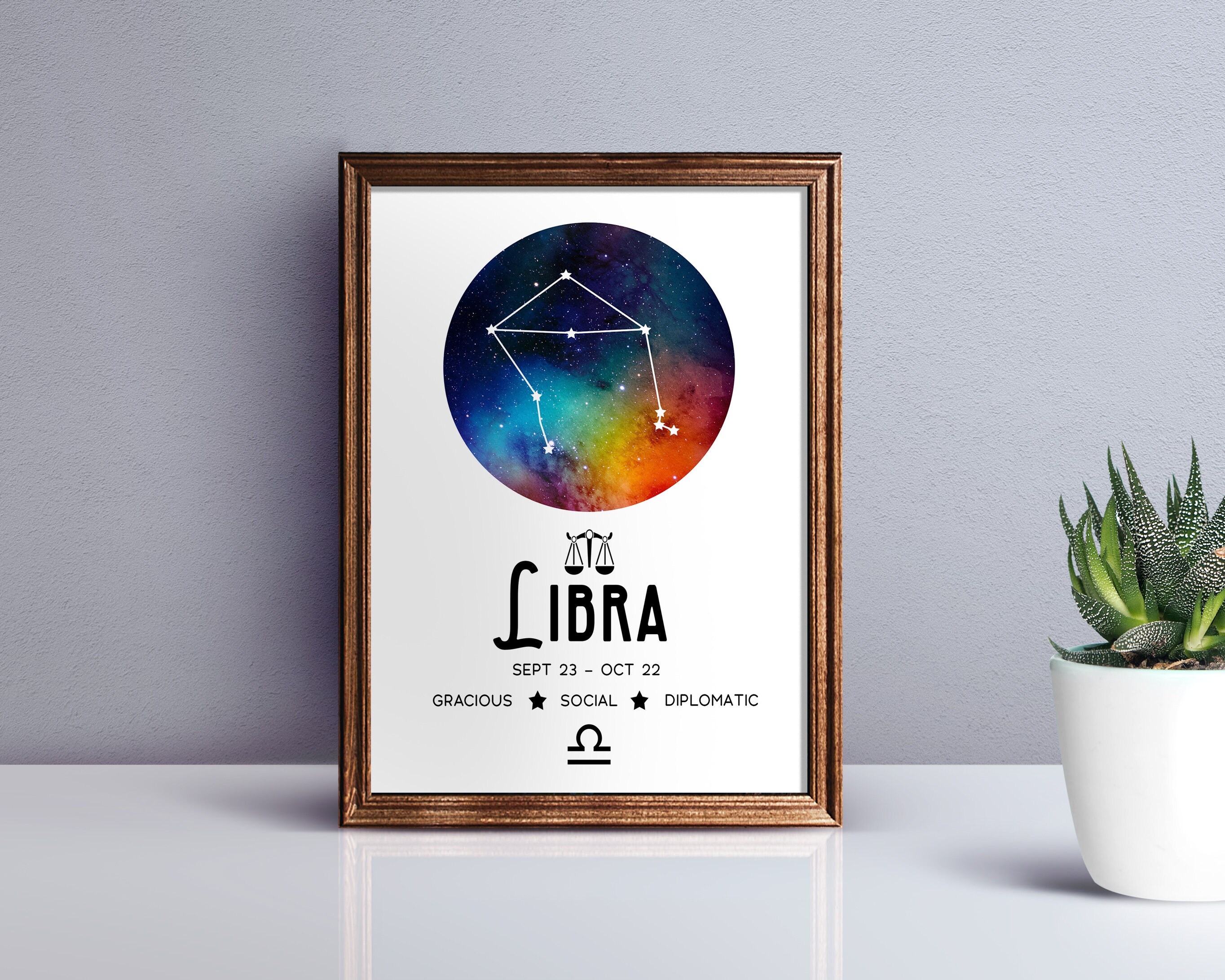 Libra Star Sign PRINTABLE Poster Zodiac DIGITAL DOWNLOAD - Etsy