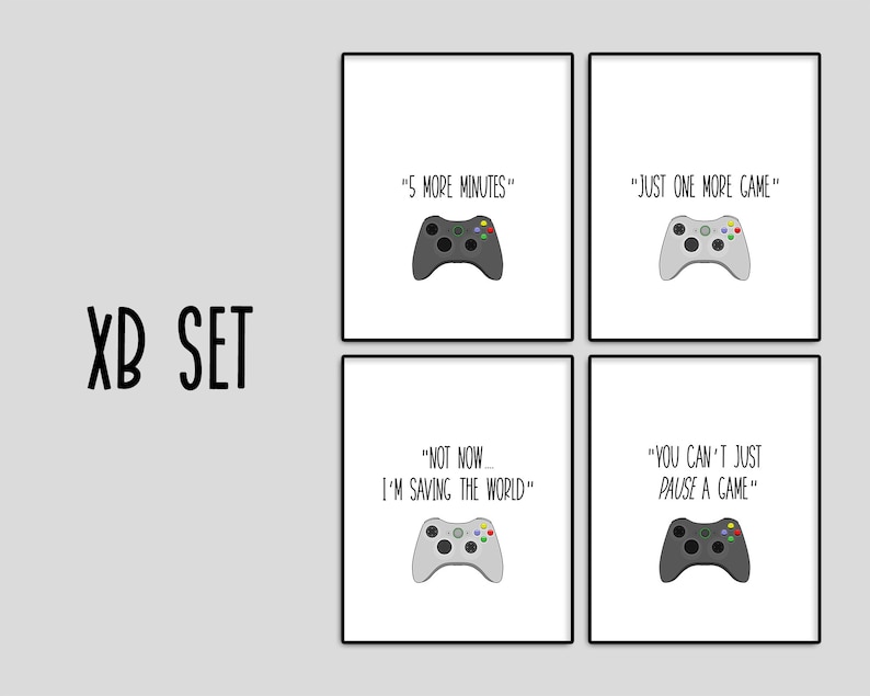 Games Room Decor Prints Set of 4 Gamer Posters Bedroom - Etsy