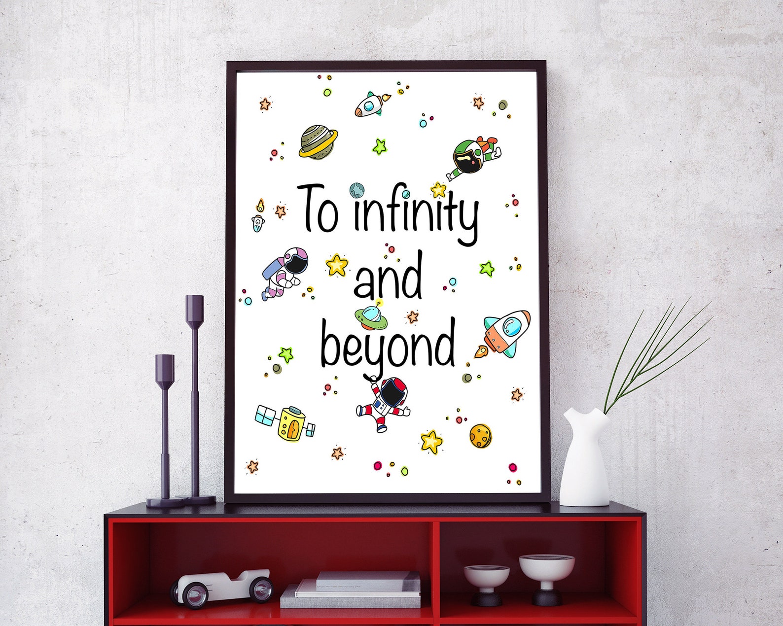To Infinity and Beyond PRINTABLE Wall Art Space Nursery - Etsy