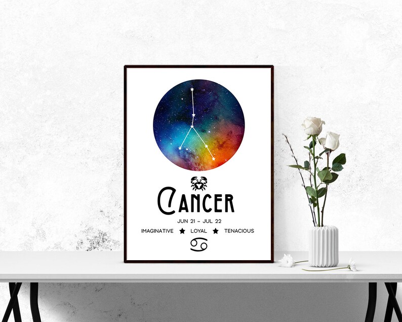 Cancer Constellation PRINTABLE Poster - Star Sign DIGITAL DOWNLOAD ...