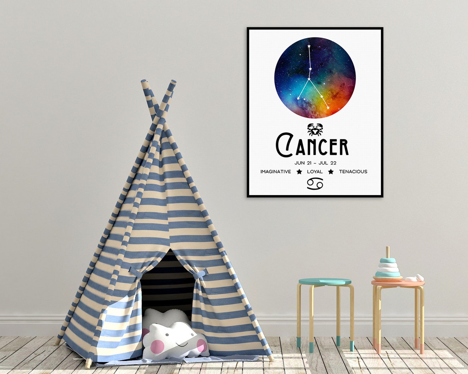 Cancer Constellation PRINTABLE Poster - Star Sign DIGITAL DOWNLOAD ...