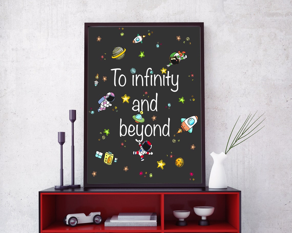 To Infinity and Beyond PRINTABLE Wall Art Space Nursery | Etsy