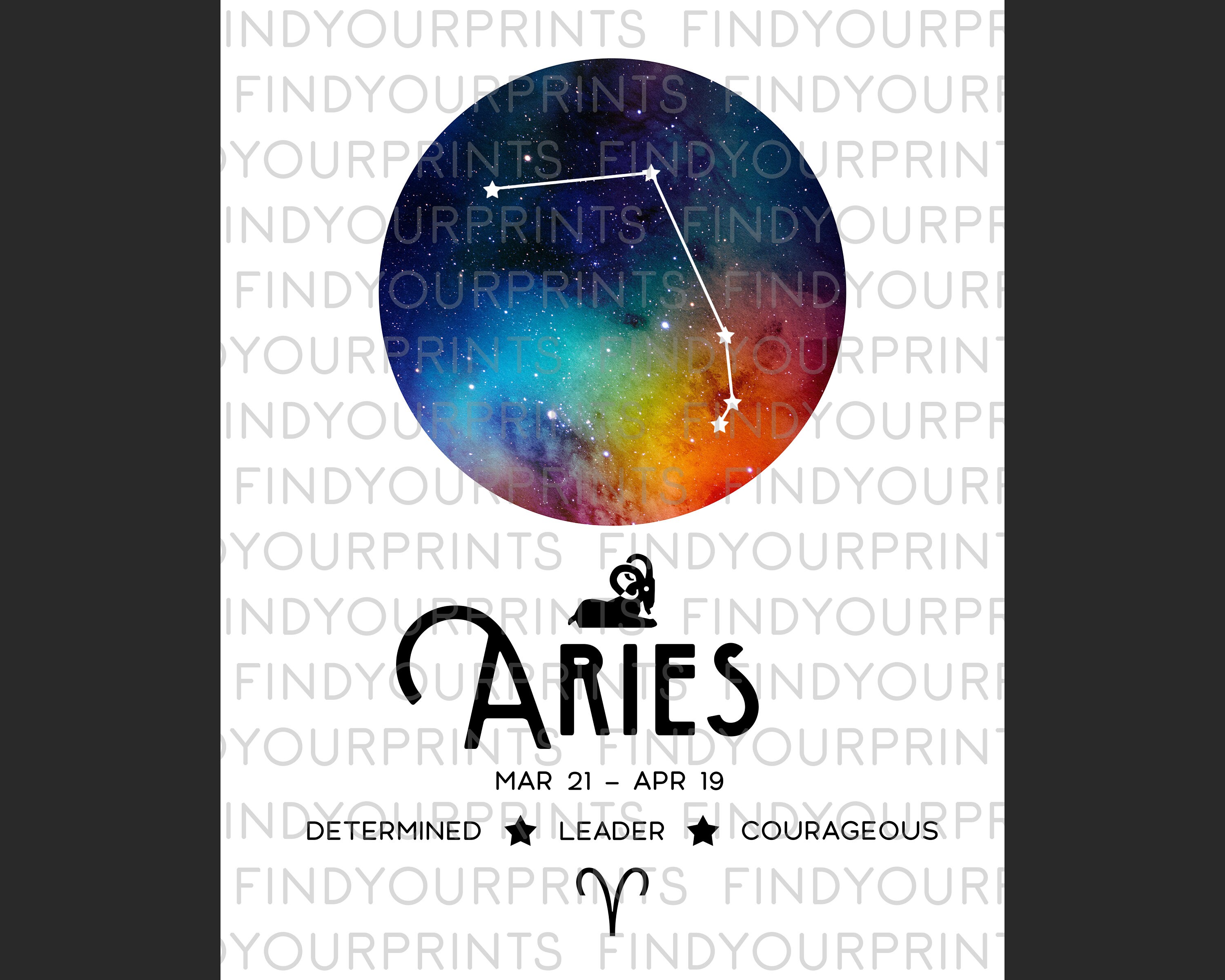 Aries Constellation PRINTABLE Wall Art Zodiac Print DIGITAL - Etsy