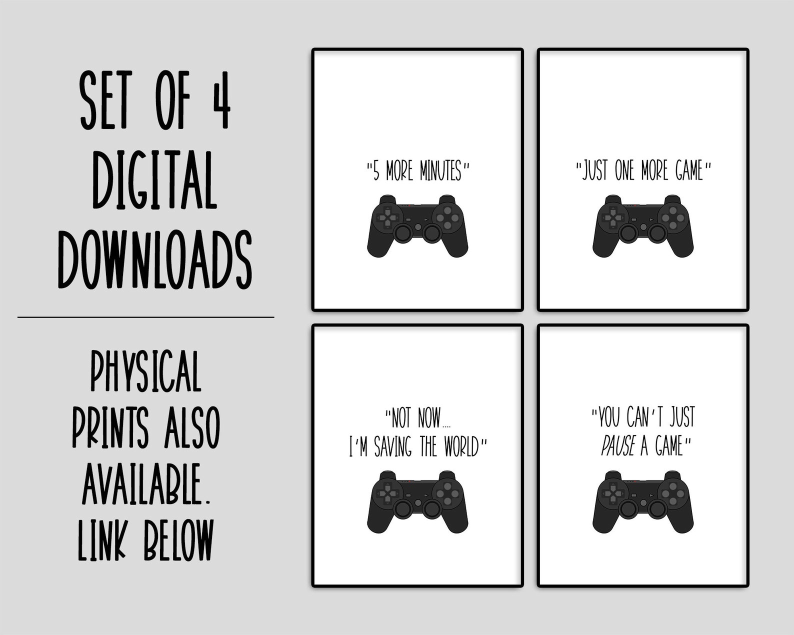Gamer Poster PRINTABLE Wall Art - Video Games Room Decor DIGITAL ...