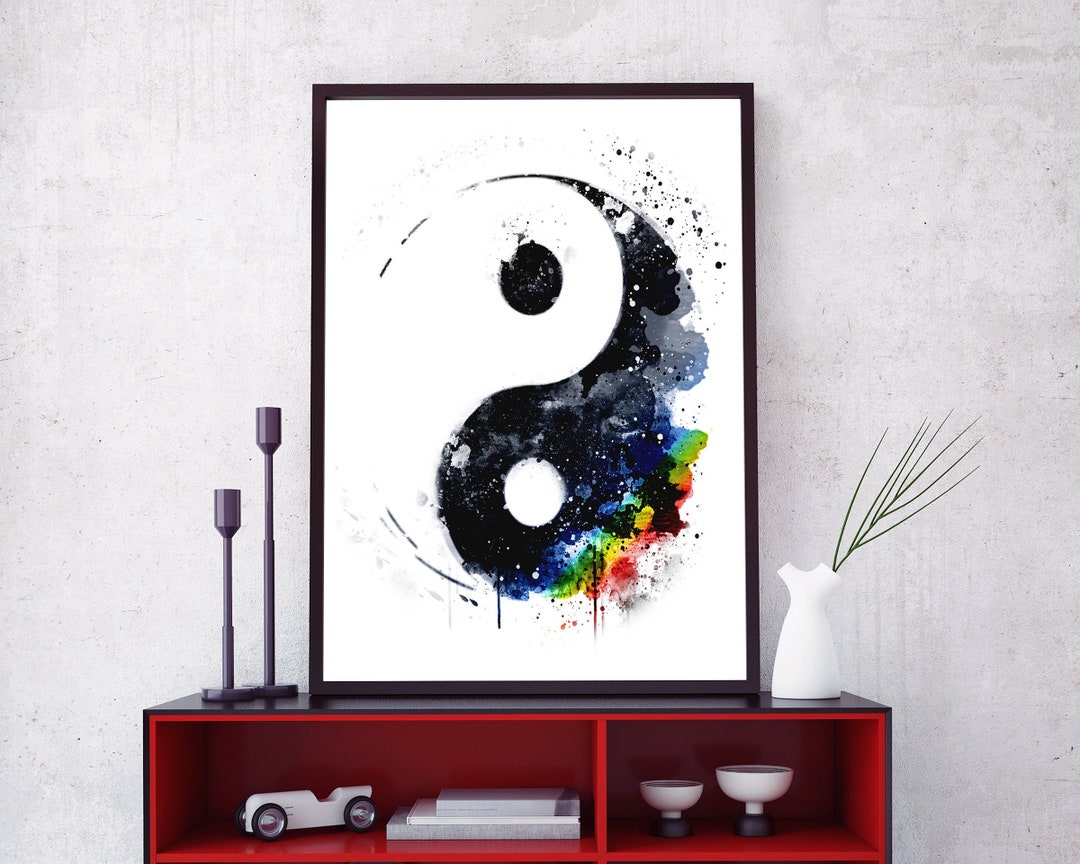 Yin Yang Print PRINTABLE Wall Art - Watercolor Yin Yang Poster DIGITAL ...