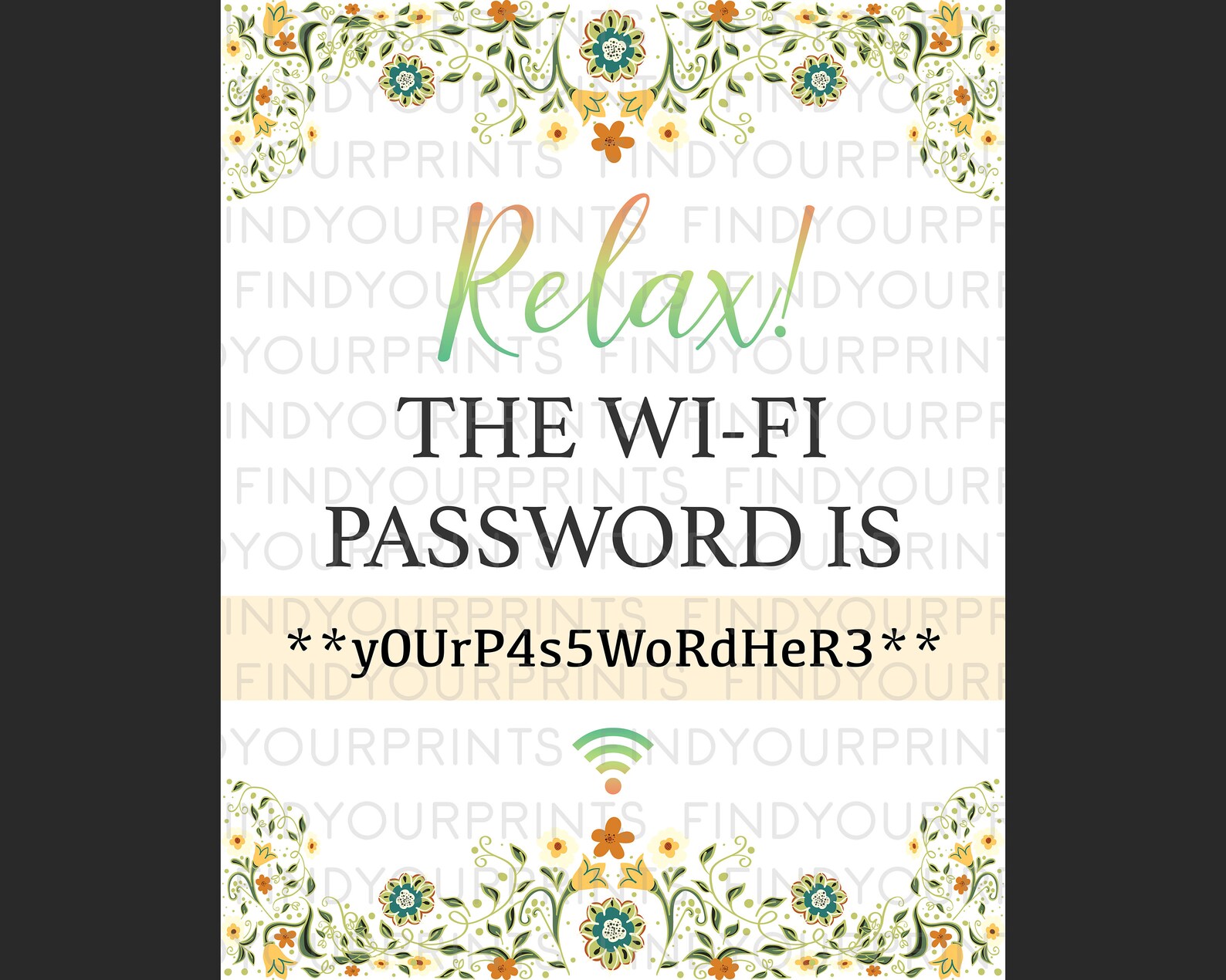 Custom Wifi Password Print Personalized Internet Poster - Etsy