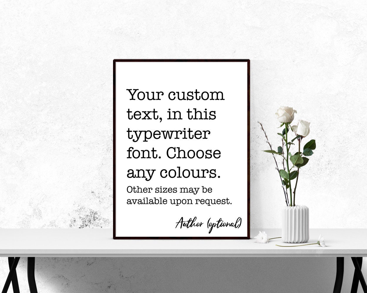 Typewriter Font Custom Quote Print Personalised Text Wall | Etsy