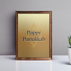 Hanukkah Decor PRINTABLE Poster Happy Hanukkah Print Star - Etsy