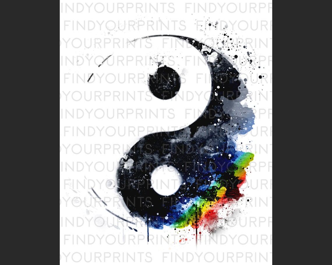 Yin Yang Print PRINTABLE Wall Art Watercolor Yin Yang Poster - Etsy