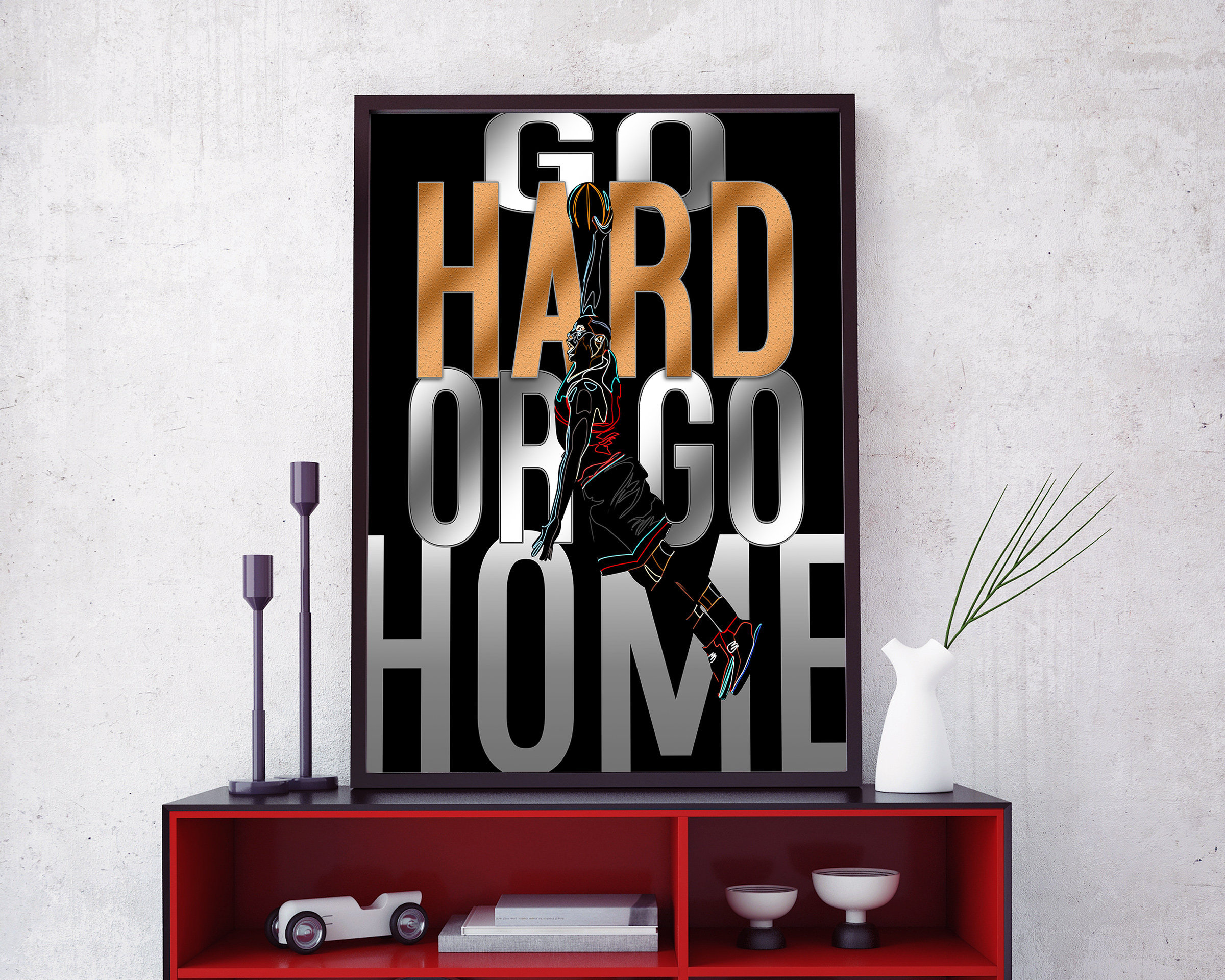 Go Hard Go Home Basketball PRINTABLE Wall Art DIGITAL - Etsy