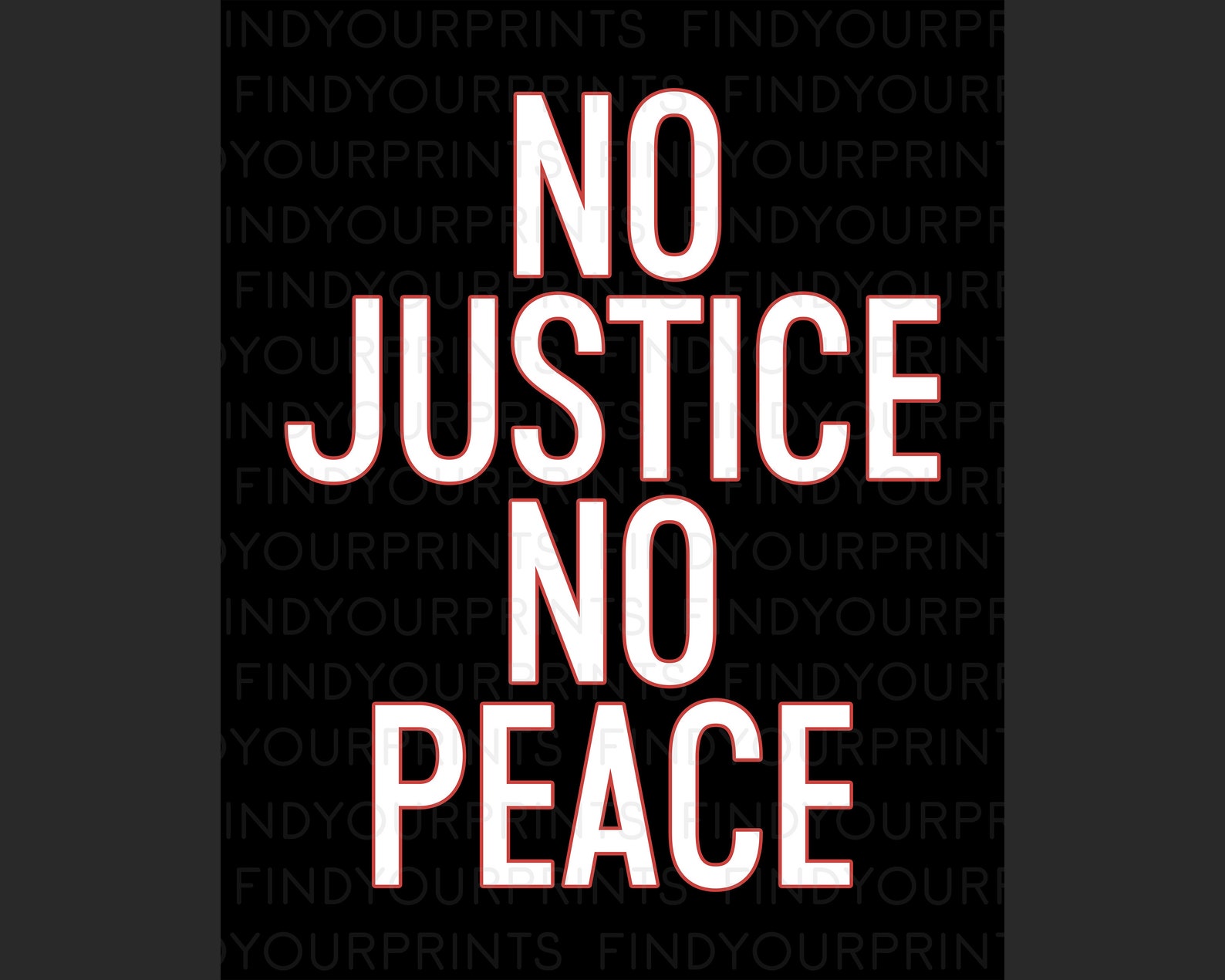 No Justice No Peace PRINTABLE Poster DIGITAL DOWNLOAD | Etsy