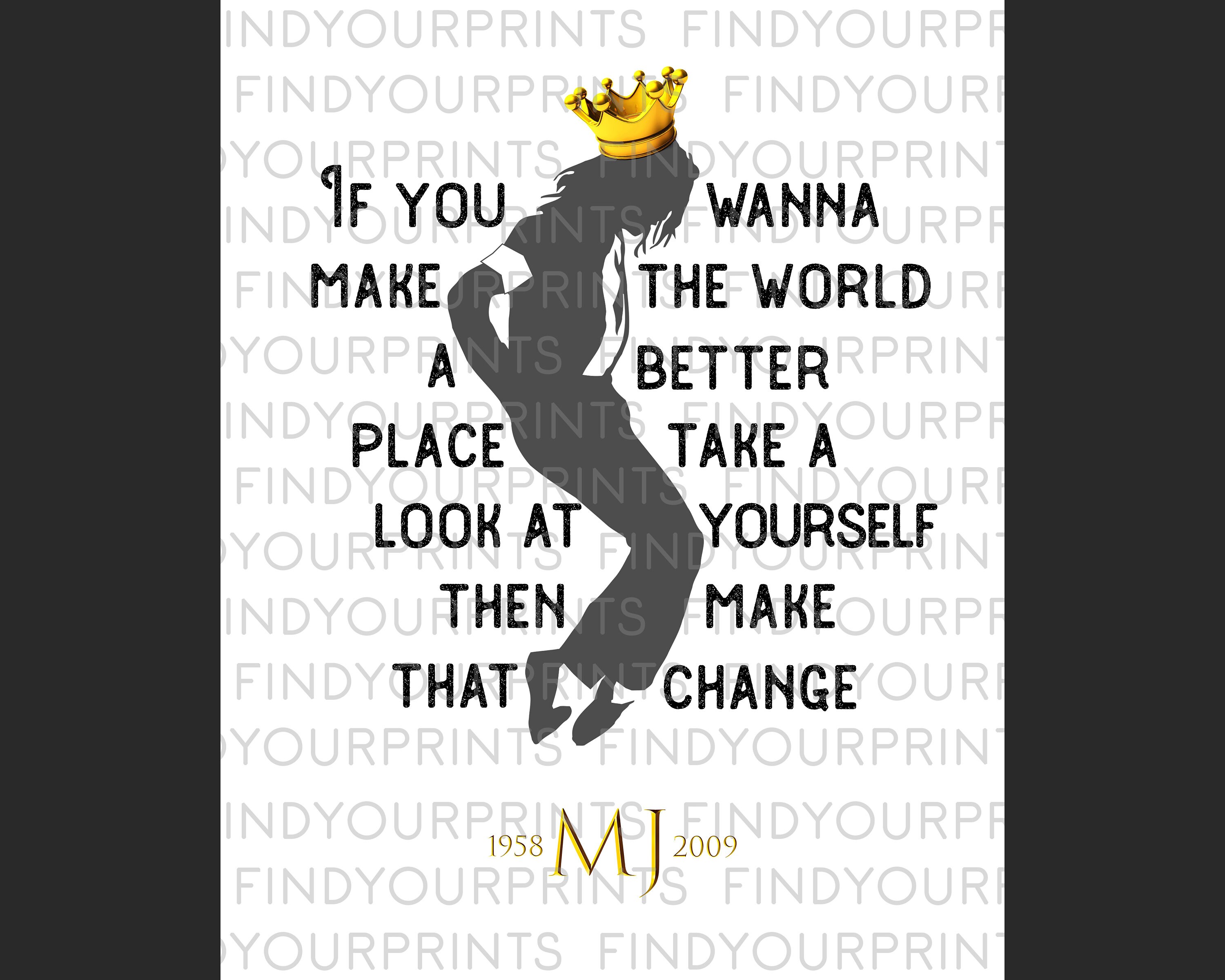 Michael Jackson PRINTABLE Poster MJ King of Pop DIGITAL - Etsy