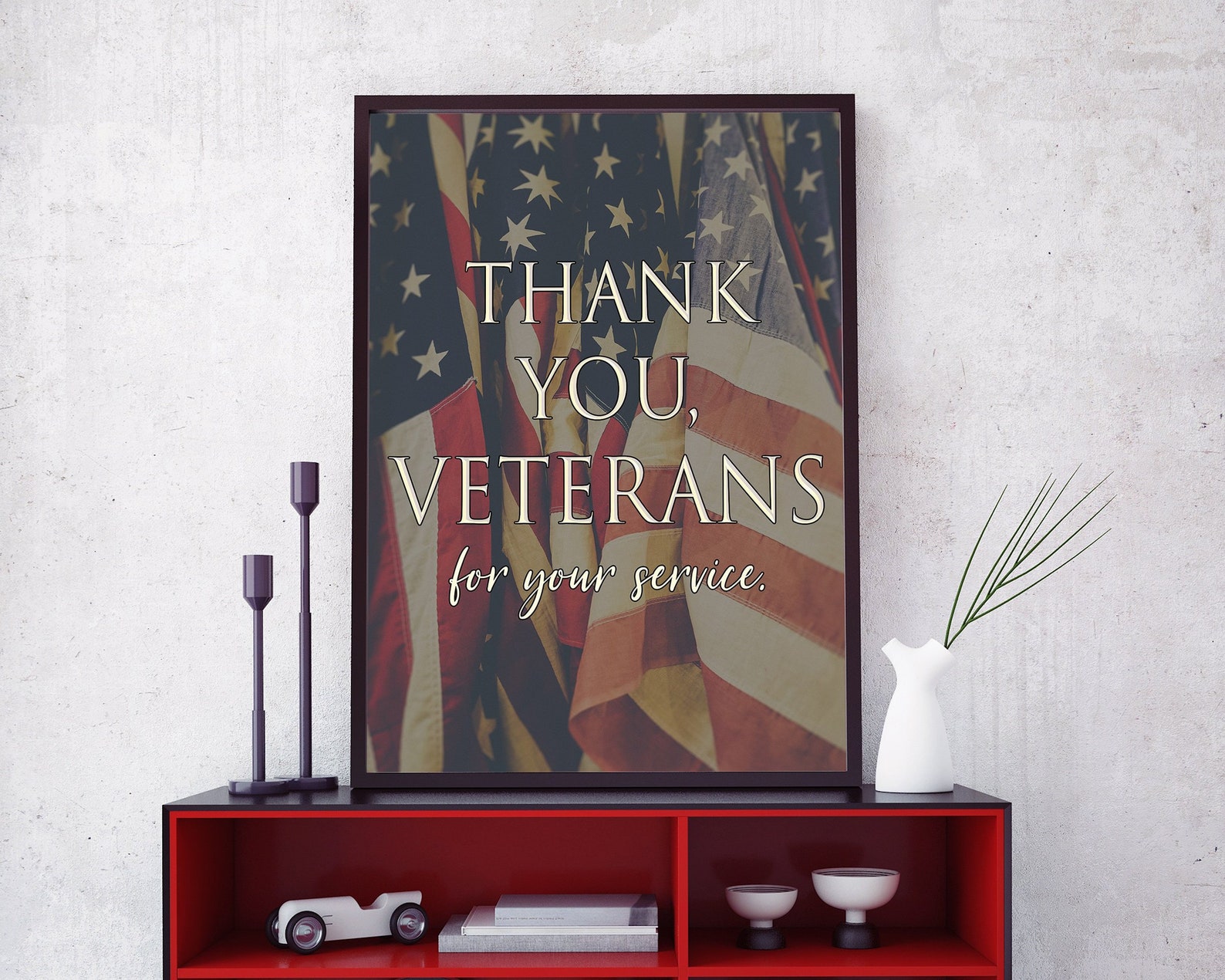 Veterans Day PRINTABLE Wall Art - Thank You for Your Service - American ...
