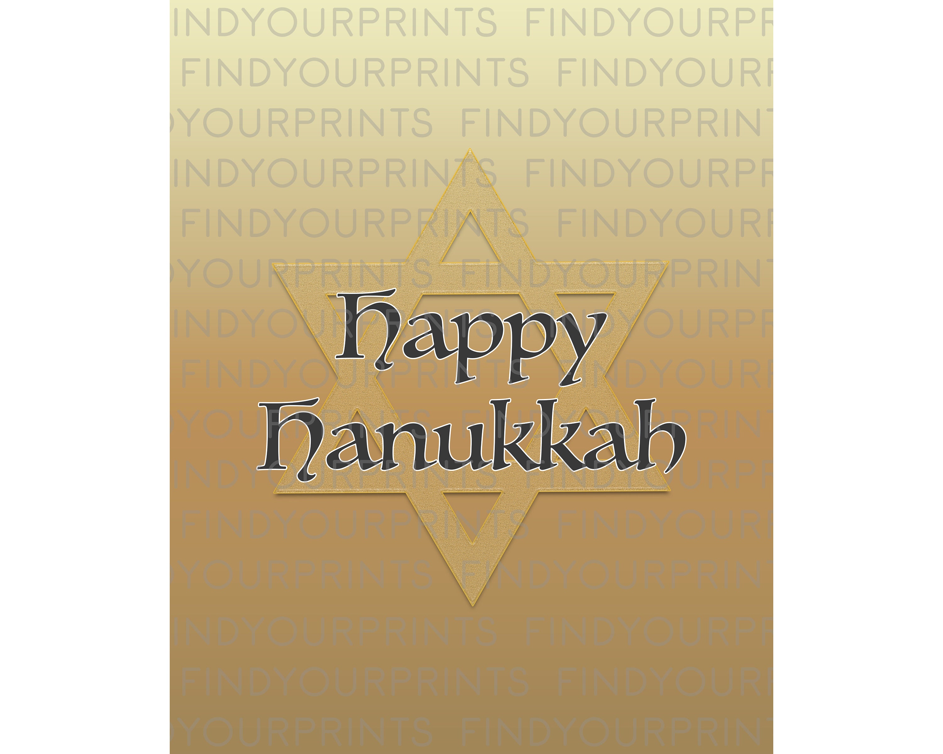 Hanukkah Decor PRINTABLE Poster Happy Hanukkah Print Star | Etsy