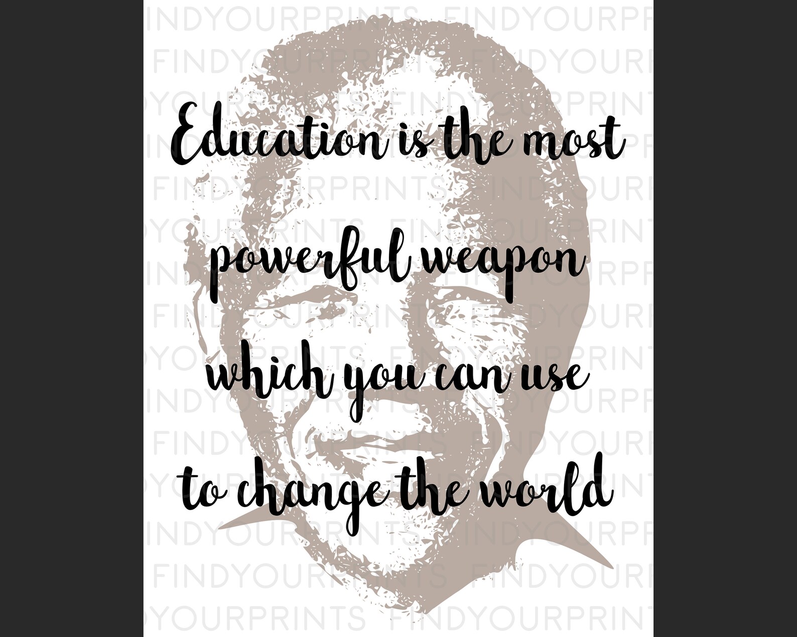 Nelson Mandela Education PRINTABLE Poster - Classroom DIGITAL DOWNLOAD ...