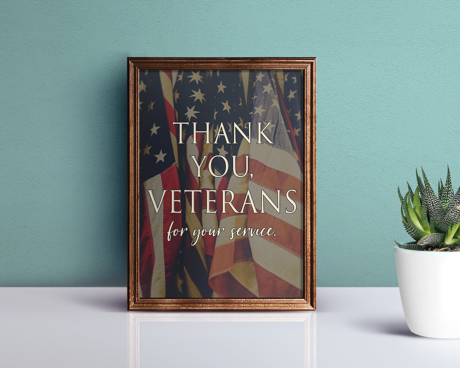 Veterans Day PRINTABLE Wall Art - Thank You for Your Service - American ...