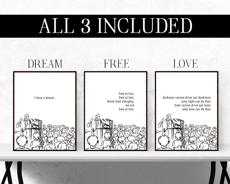 Martin Luther King PRINTABLE Posters - MLK DIGITAL Download Wall Art ...