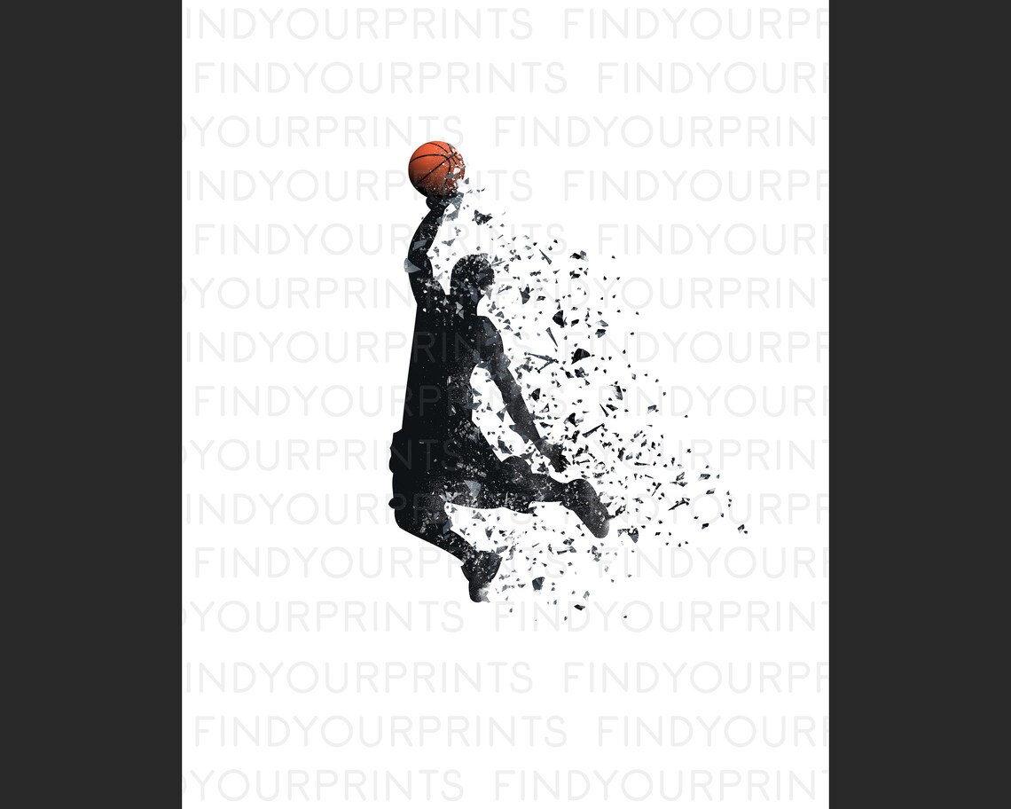 Basketball Dunk PRINTABLE Poster Gift for NBA Fan DIGITAL | Etsy