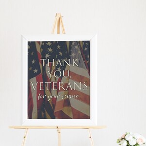 Veterans Day PRINTABLE Wall Art - Thank You for Your Service - American ...