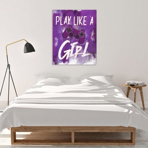 Girl Gamer PRINTABLE Wall Art - Gamer Room Decor DIGITAL DOWNLOAD ...