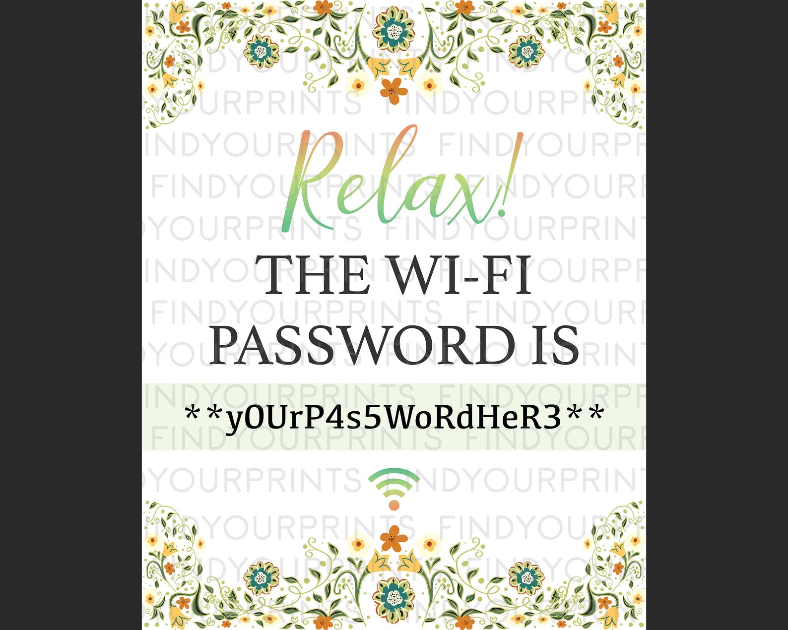 Custom Wifi Password Print Personalized Internet Poster - Etsy