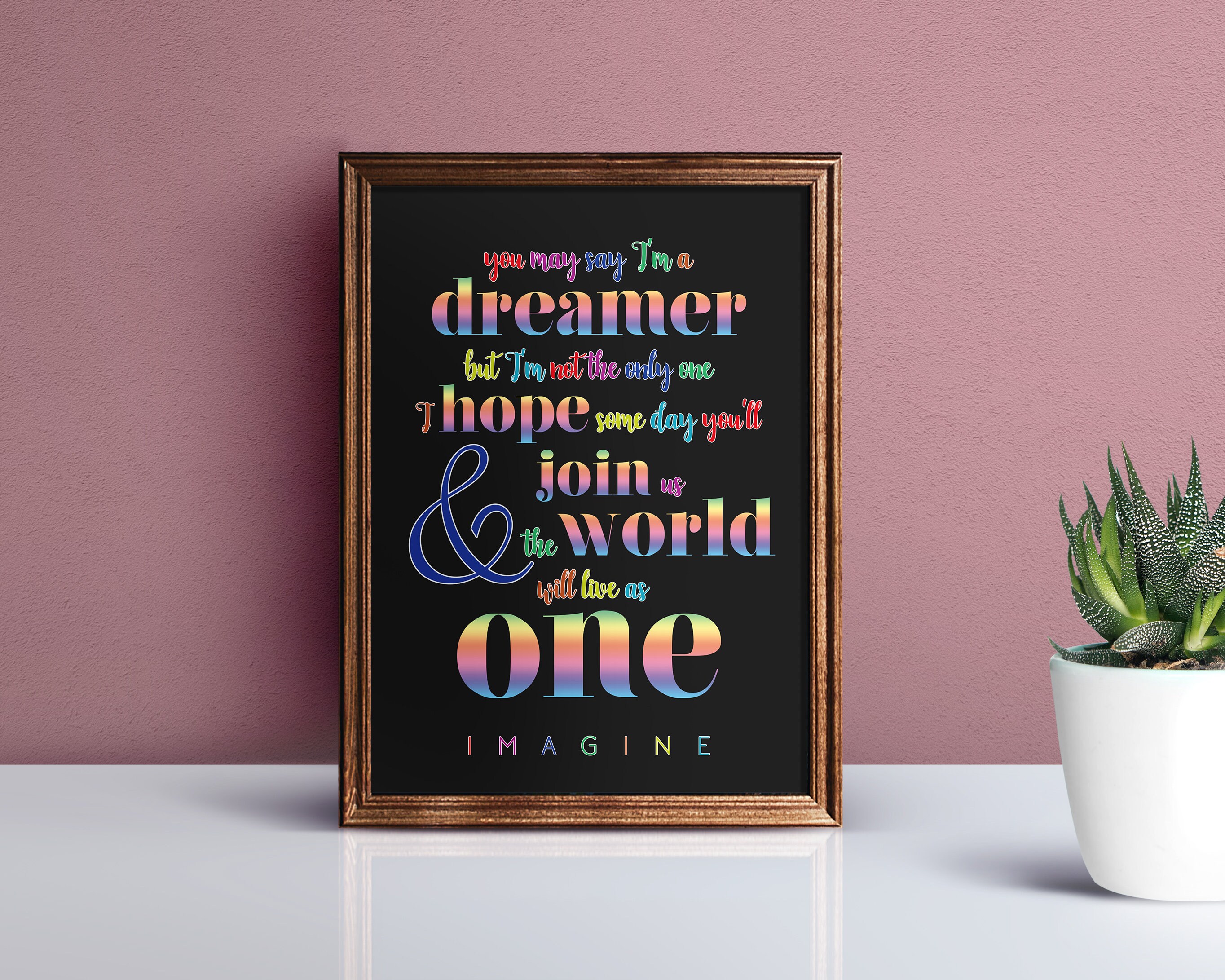 John Lennon Imagine Lyrics PRINTABLE Poster Song Lyric Wall - Etsy