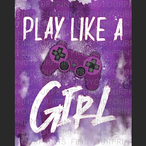Girl Gamer PRINTABLE Wall Art - Gamer Room Decor DIGITAL DOWNLOAD ...