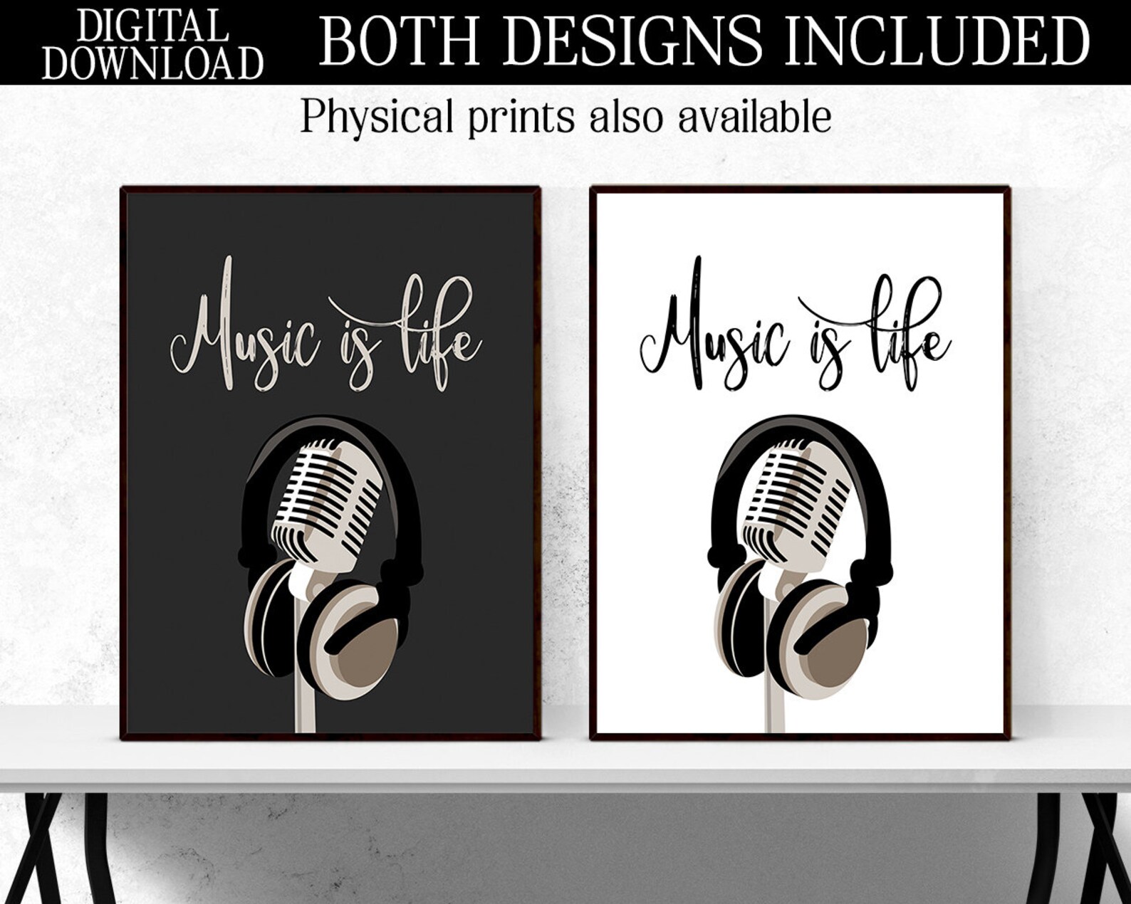 Music is Life Poster PRINTABLE Wall Art - DIGITAL Download Music Prints ...