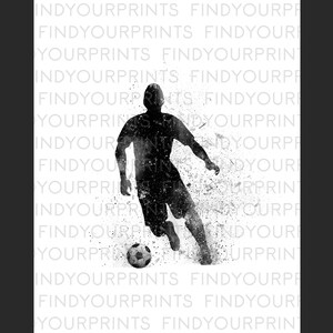 Soccer Poster PRINTABLE Wall Art - DIGITAL DOWNLOAD Football Player ...