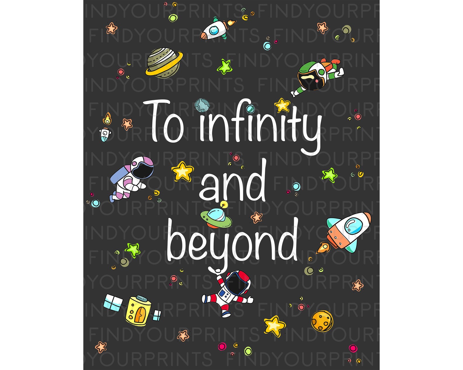 To Infinity and Beyond PRINTABLE Wall Art Space Nursery | Etsy