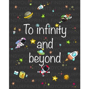To Infinity and Beyond PRINTABLE Wall Art - Space Nursery Decor ...