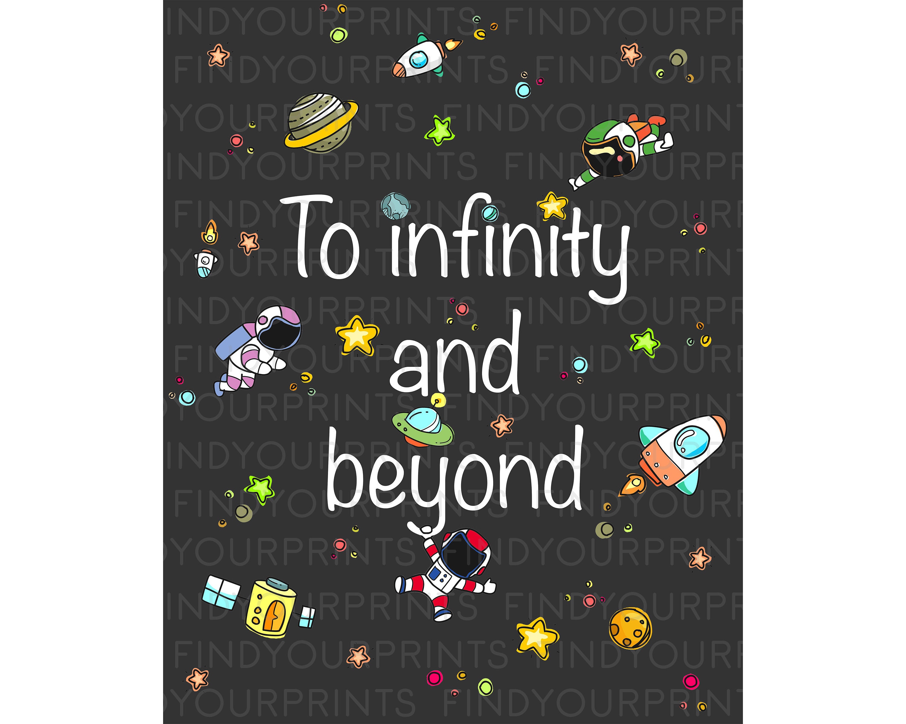 To Infinity and Beyond PRINTABLE Wall Art - Space Nursery Decor ...