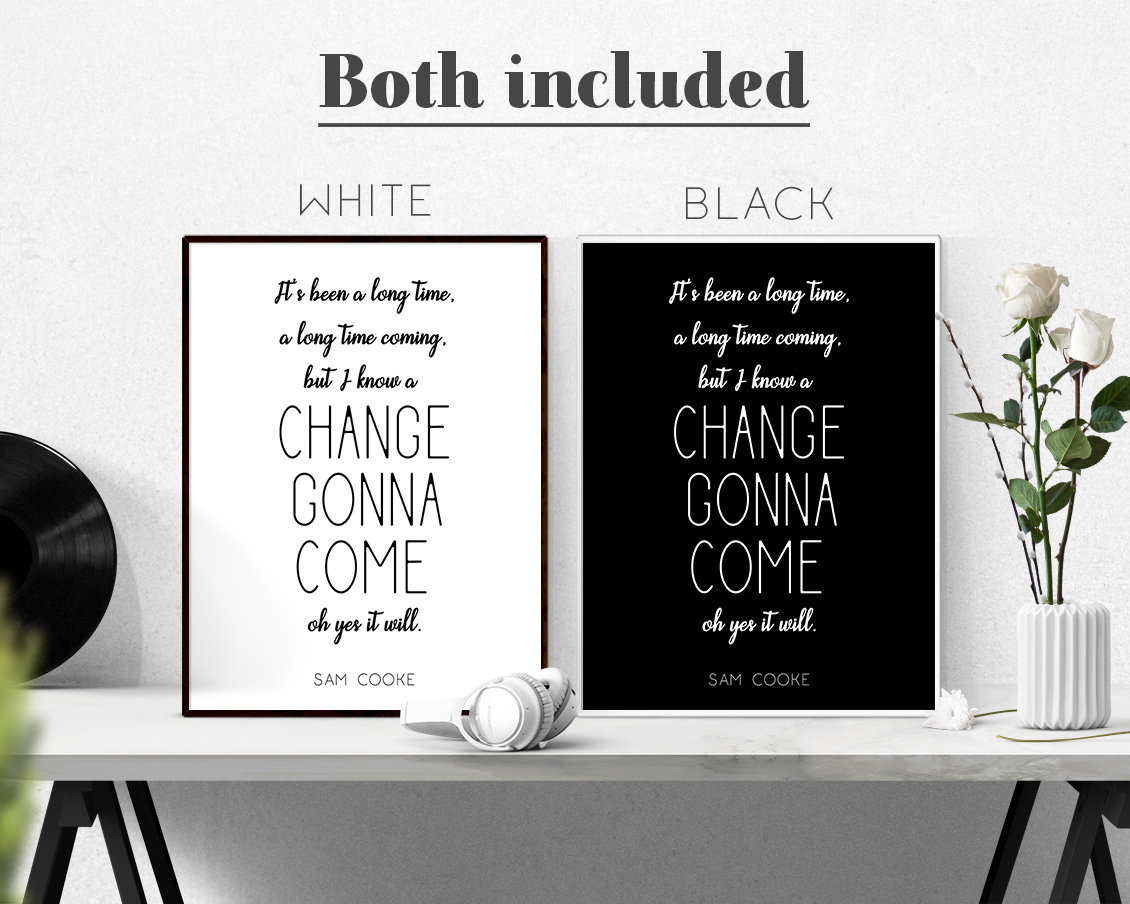 Sam Cooke Lyrics PRINTABLE Wall Art - Change Gonna Come DIGITAL ...