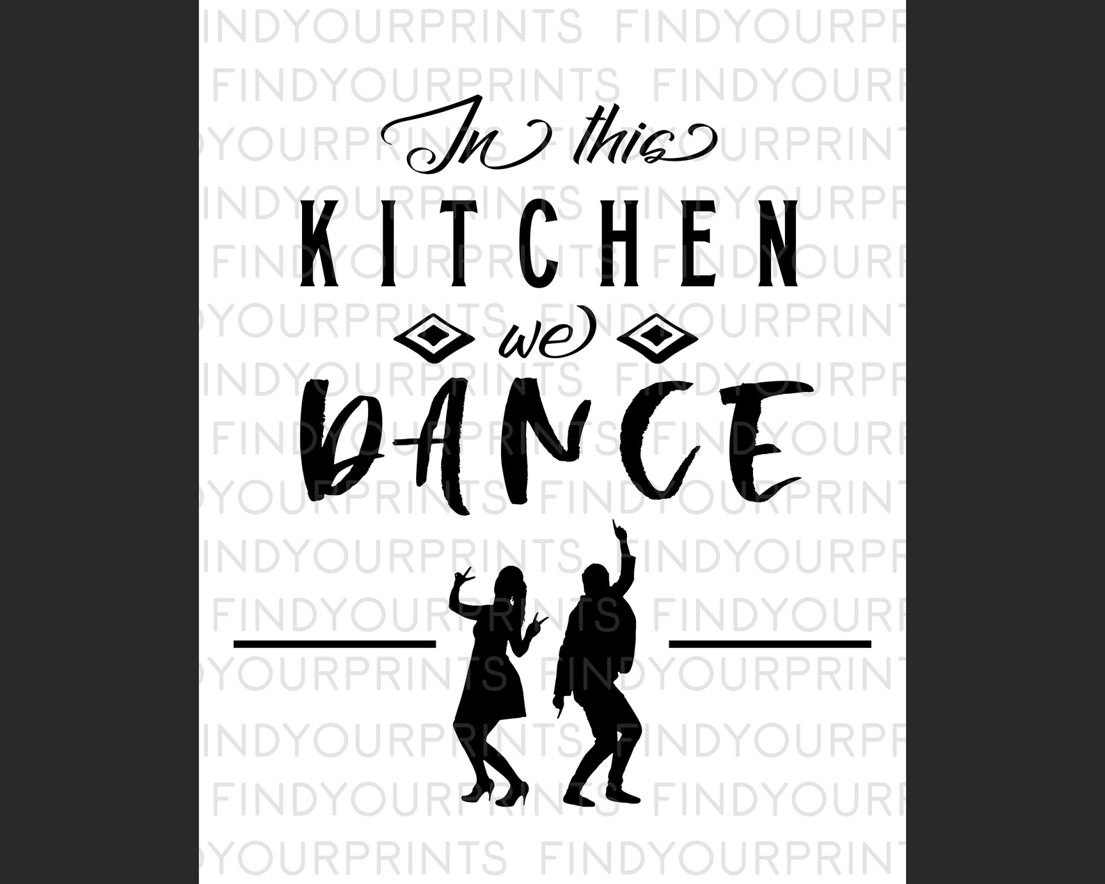 Kitchen PRINTABLE Wall Art Poster in This Kitchen We Dance - Etsy