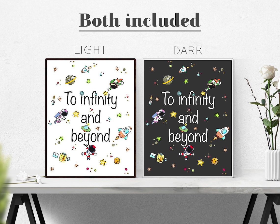 To Infinity and Beyond PRINTABLE Wall Art Space Nursery | Etsy