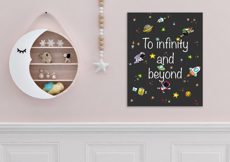 To Infinity and Beyond PRINTABLE Wall Art Space Nursery | Etsy