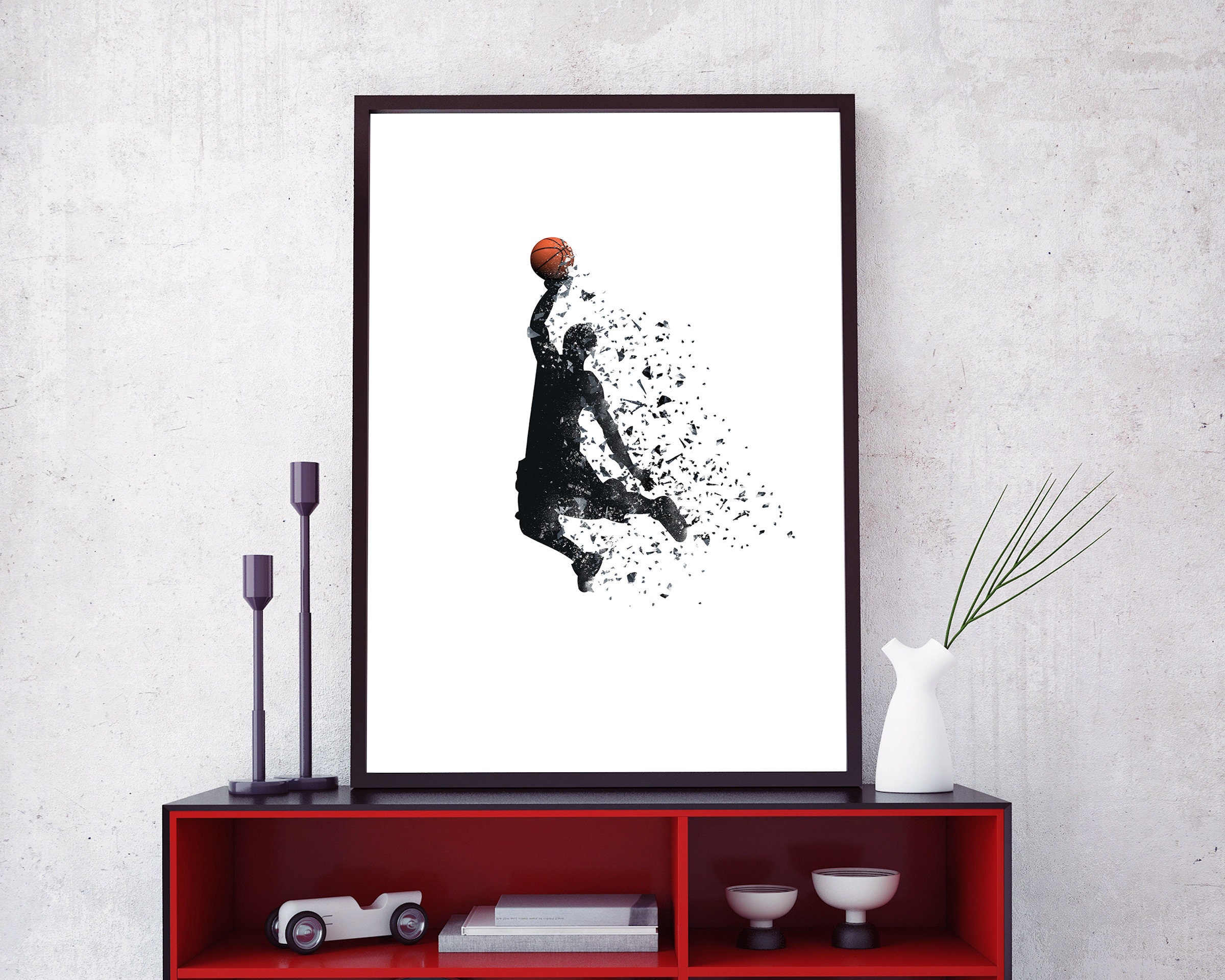 Basketball Dunk PRINTABLE Poster Gift for NBA Fan DIGITAL | Etsy