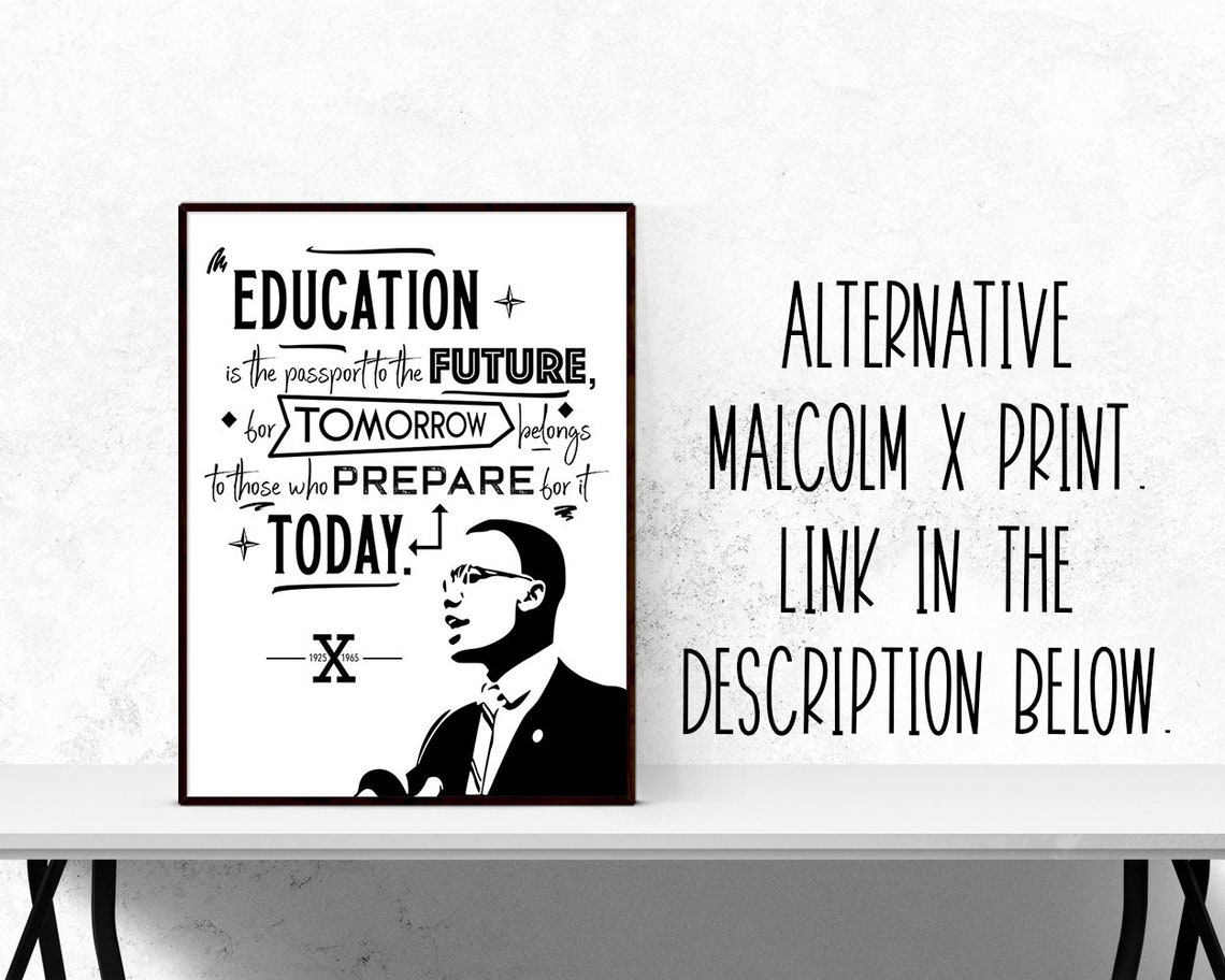 Malcolm X PRINTABLE Poster - Malcolm Little DIGITAL DOWNLOAD Wall Art ...