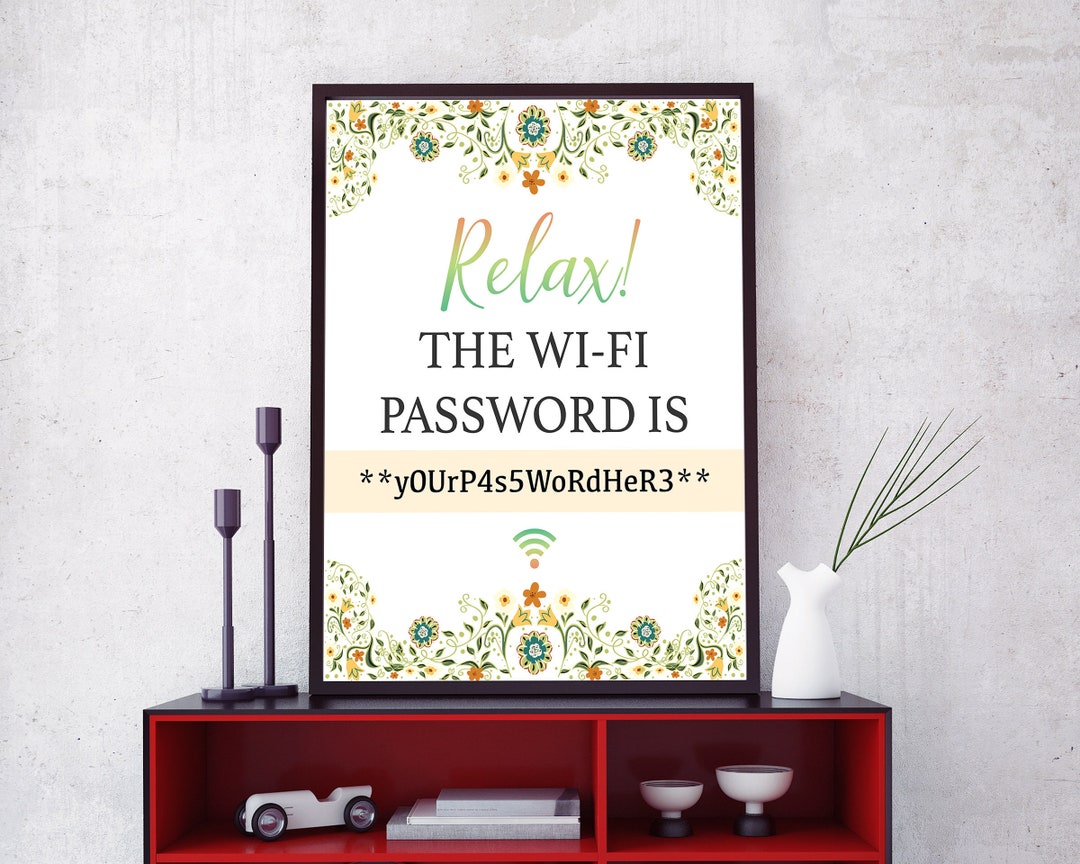 Custom Wifi Password Print - Personalized Internet Poster - Wi-fi Sign ...