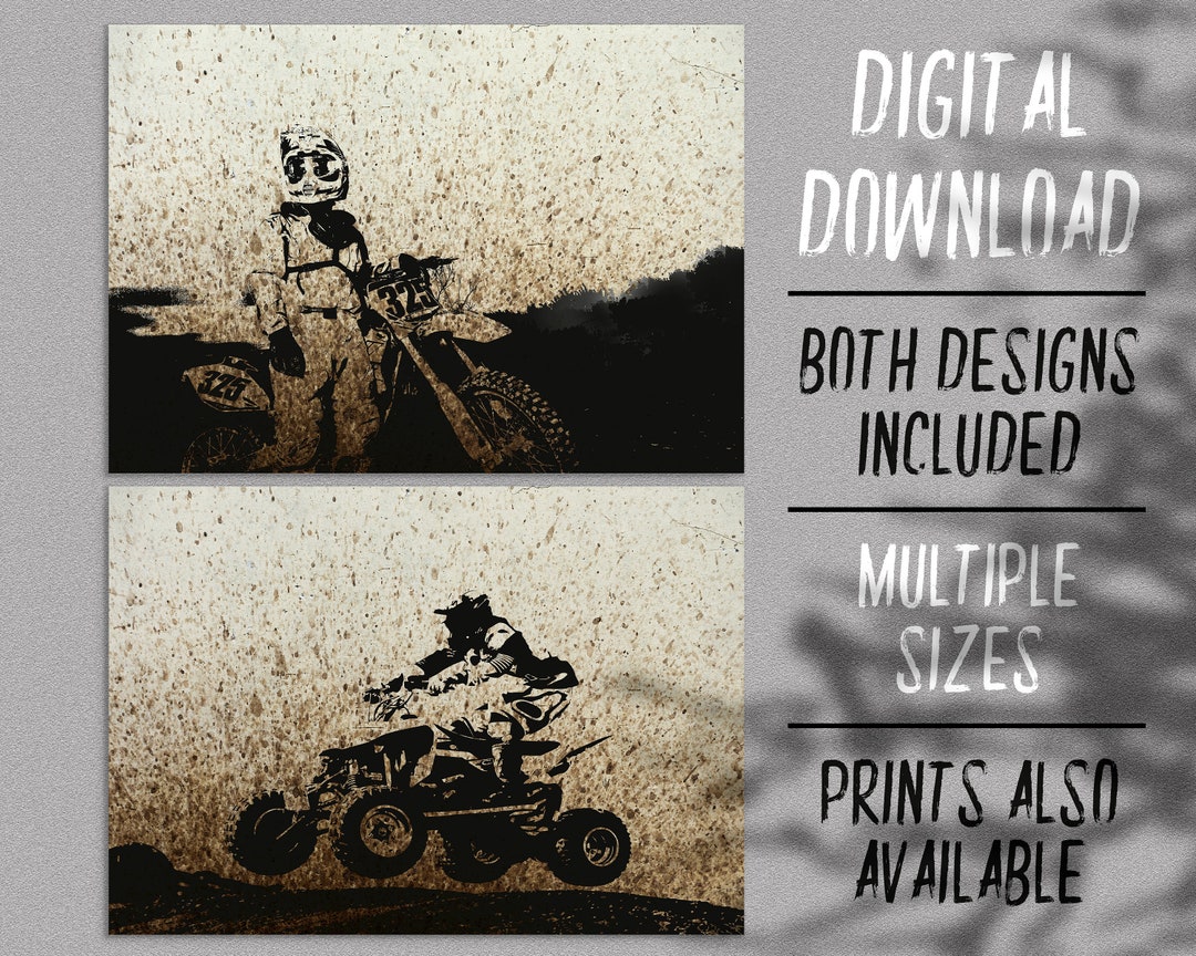 Motocross Prints PRINTABLE - Dirt Bike / Quad Bike Wall Art DIGITAL ...