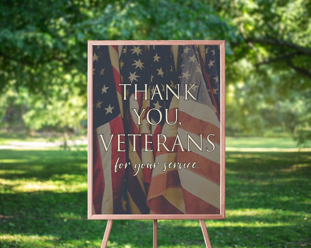 Veterans Day PRINTABLE Wall Art - Thank You for Your Service - American ...
