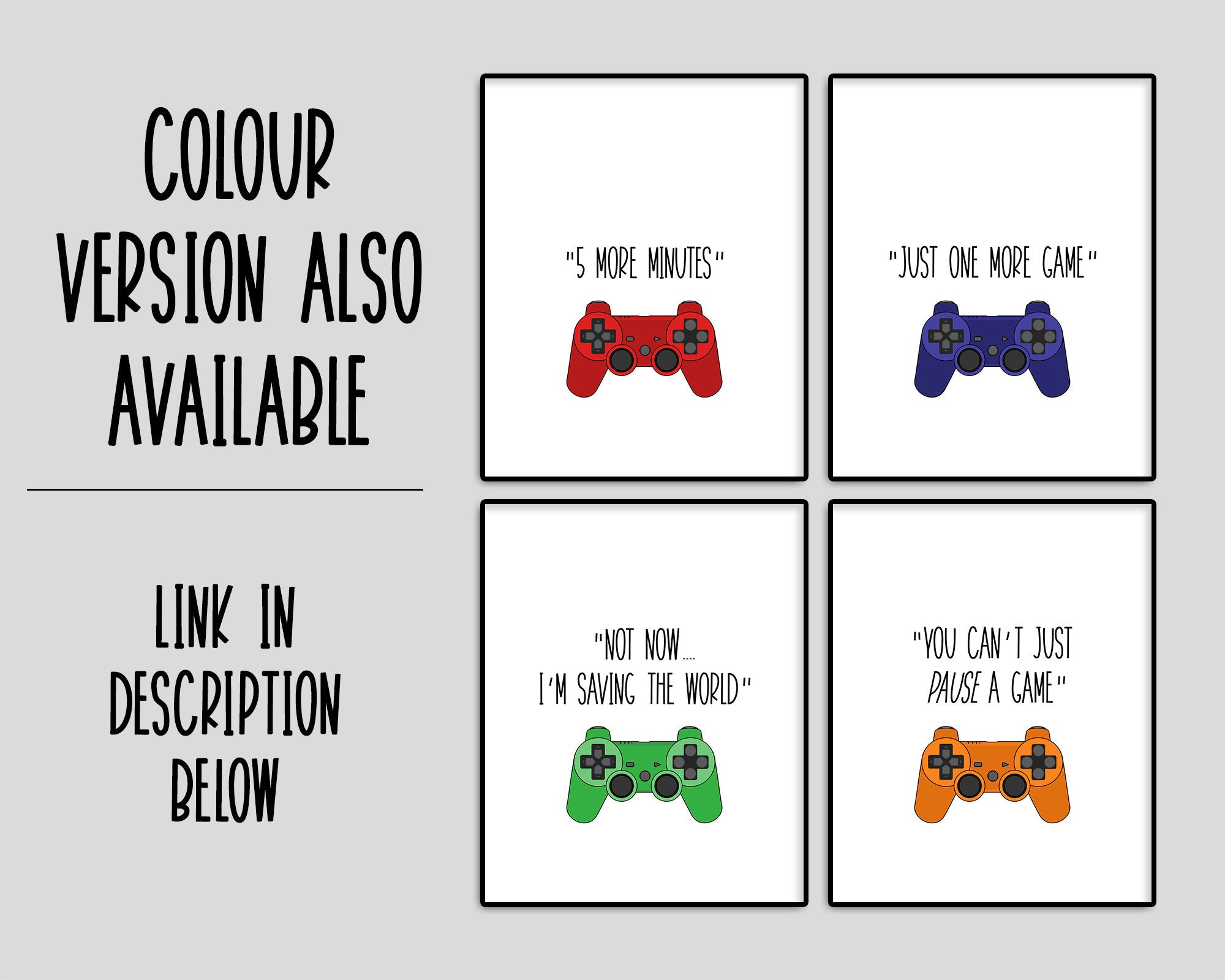 Gamer Poster PRINTABLE Wall Art Video Games Room Decor | Etsy