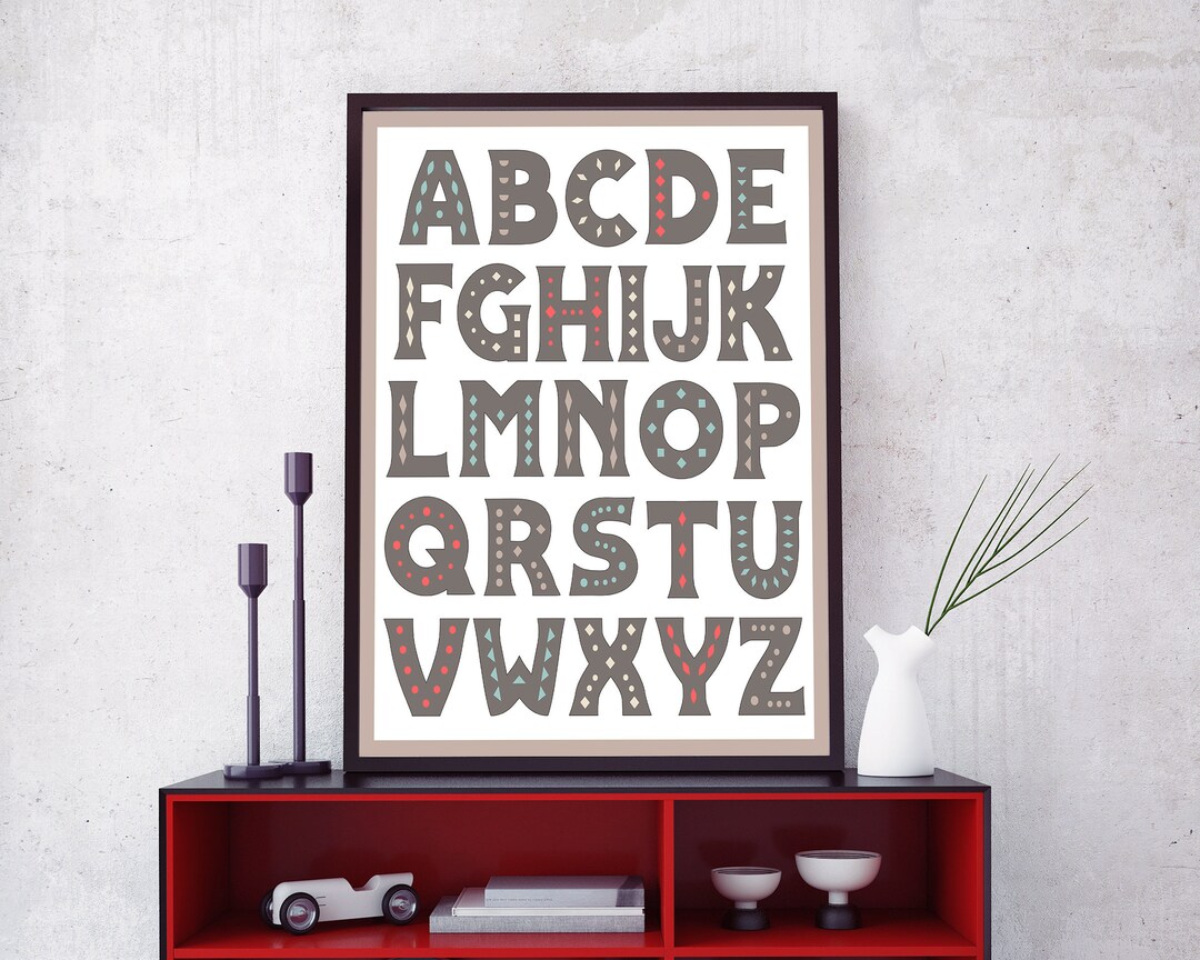 Alphabet PRINTABLE Wall Art - ABC Poster DIGITAL Download - Home School ...