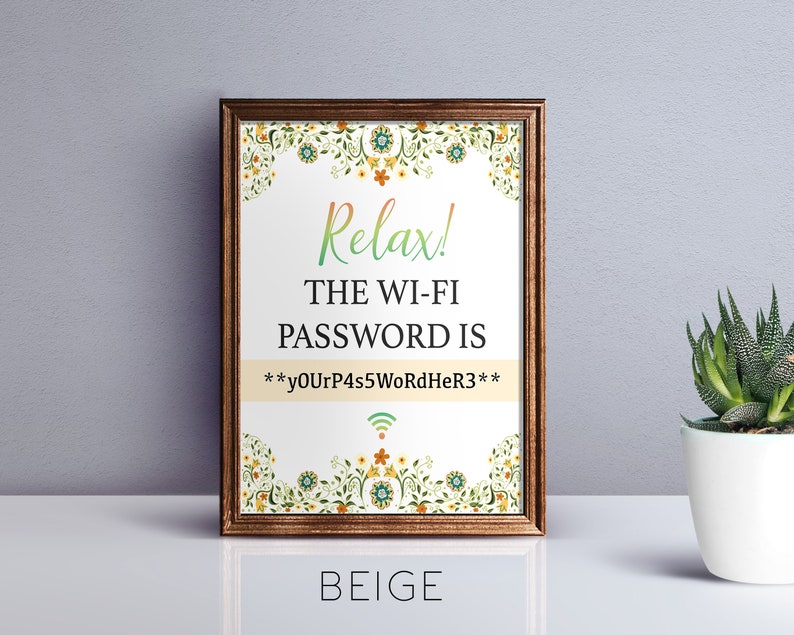 Custom Wifi Password Print Personalized Internet Poster - Etsy