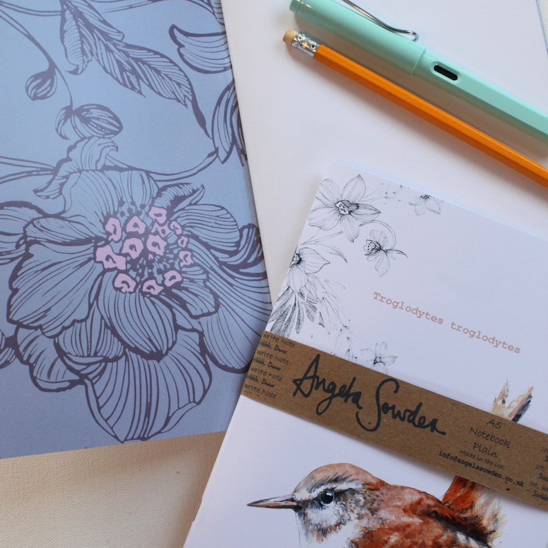 Pretty Wren A5 Notebook by Angela Sowden - Etsy UK